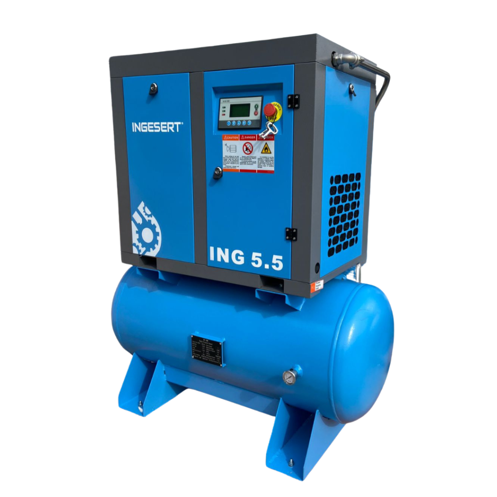 COMPRESOR TORNILLO, 5,5HP, 220V, 10BAR, ESTANQUE 200 LITROS, INSONORO ...